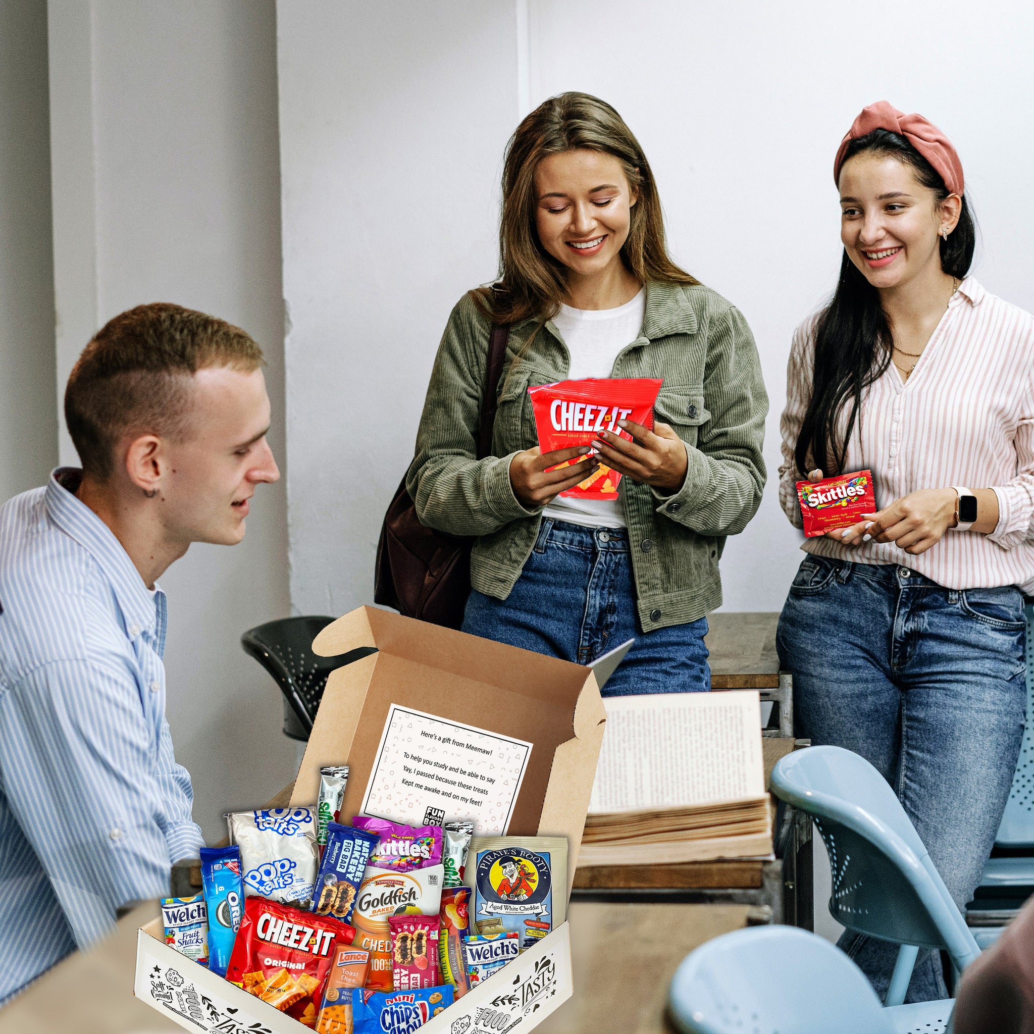 College Students Survival Snack Care Package Gift Box | Fun Flavors Box